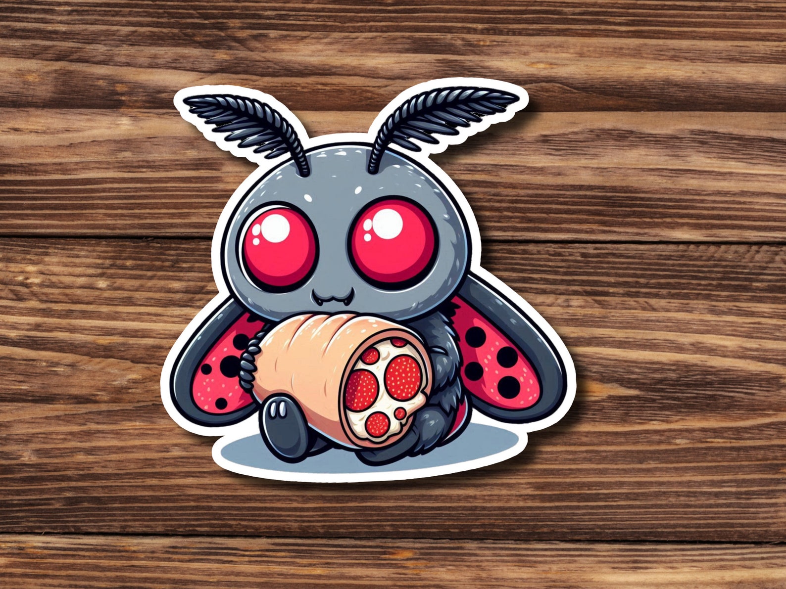 Mothman and Pepperoni Roll Sticker // Cryptid Sticker / Tumbler Sticker ...