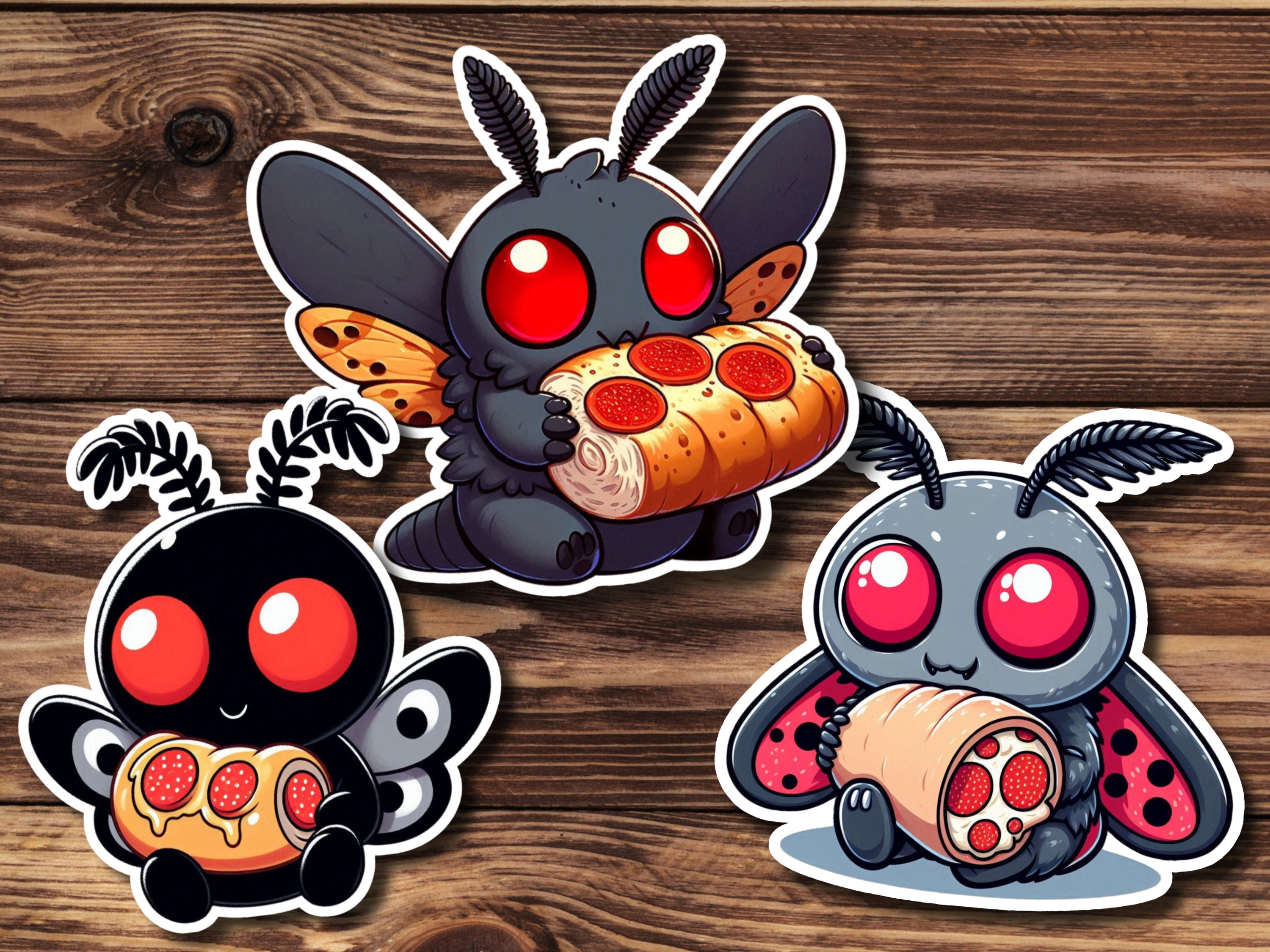 Mothman and Pepperoni Roll Sticker // Cryptid Sticker / Tumbler Sticker ...