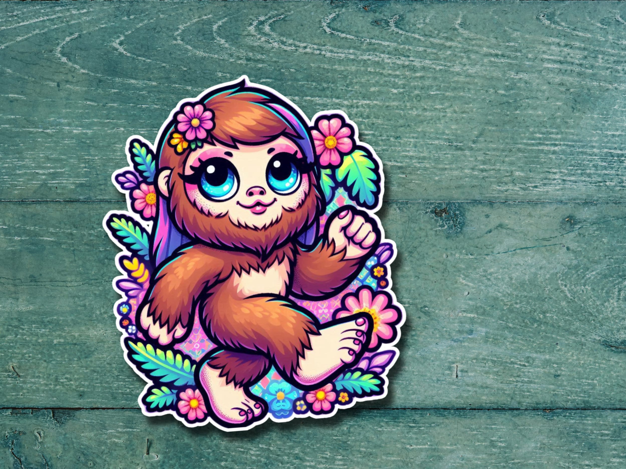 Cryptid Cuties Stickers bigfoot Inspired by Lisa Frank // Bigfoot ...