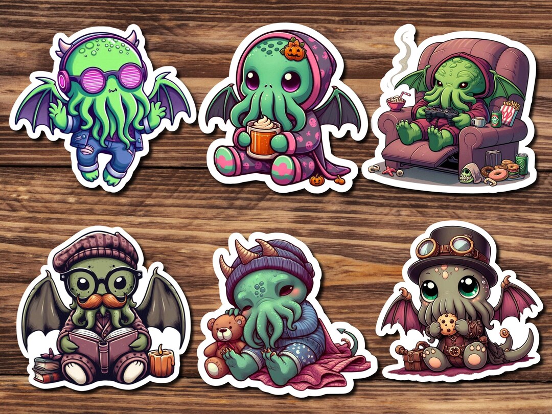 Cthulhu Collection Stickers / Vinyl Sticker / Tumbler Sticker / Cthulhu ...