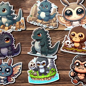 Kaiju Kuties Stickers // Godzilla Sticker / Mothra Sticker / King Kong ...
