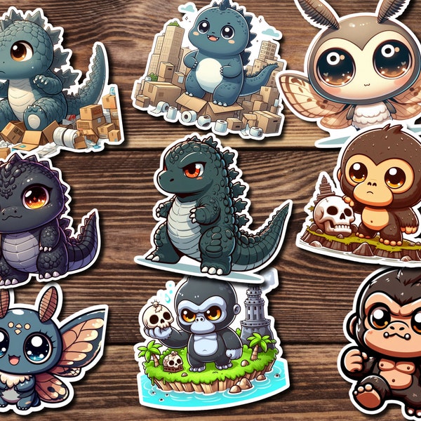 Godzilla Mothra Stickers - Etsy