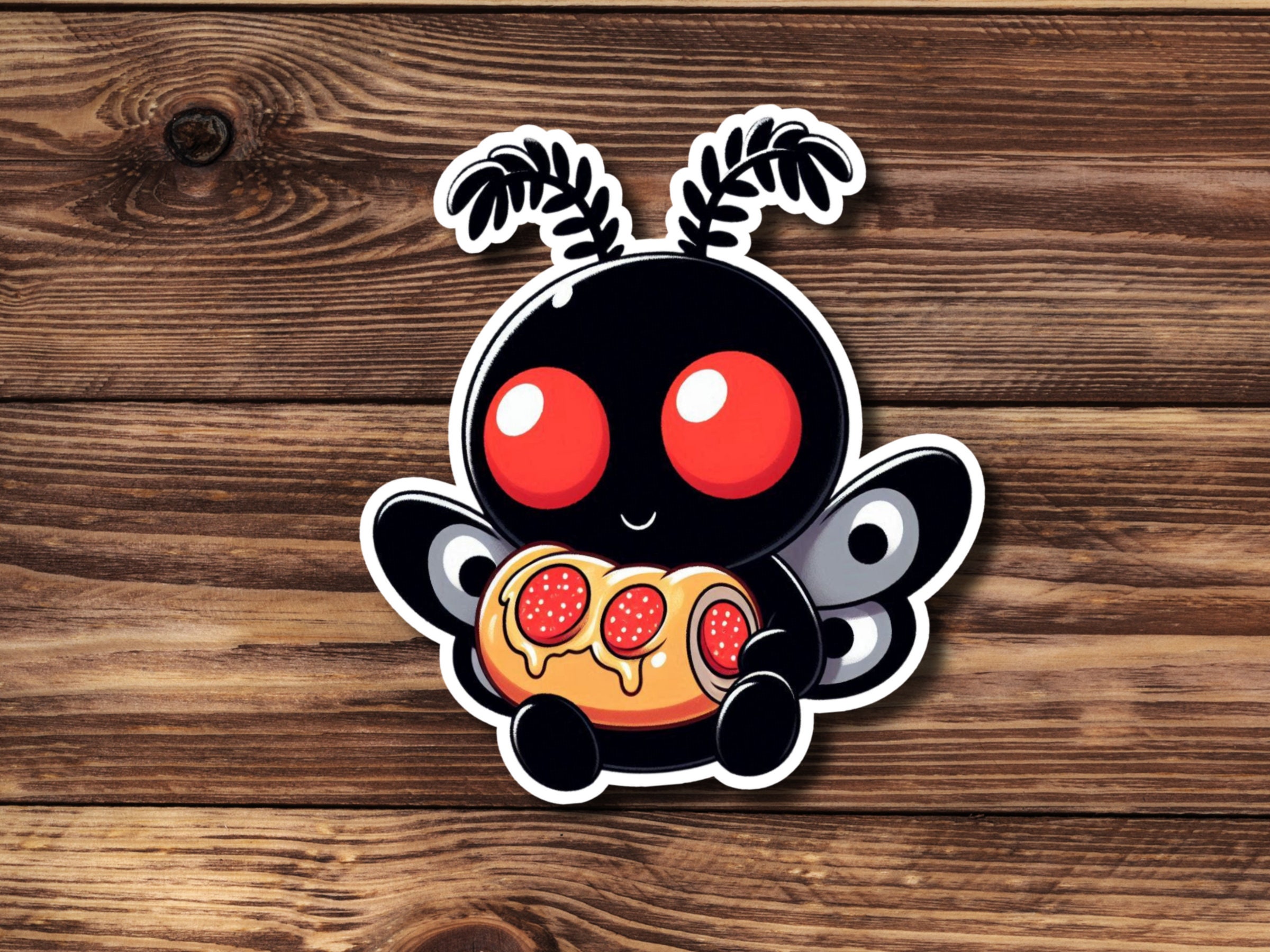 Mothman and Pepperoni Roll Sticker // Cryptid Sticker / Tumbler Sticker ...