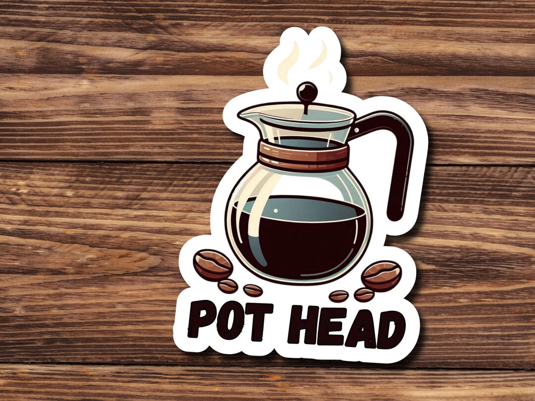 Coffee Pot Head Sticker / Vinyl Sticker - Etsy