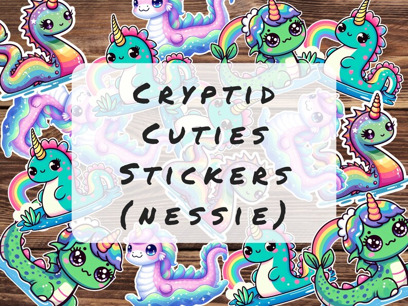 Cryptid Cuties Stickers nessie Inspired by Lisa Frank // Loch Ness ...