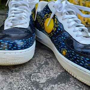 Custom Starry Night Themed Hand Painted Sneakers | Customized Leather ...