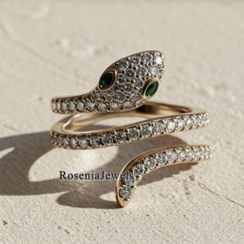 Emerald Snake Ring - Etsy