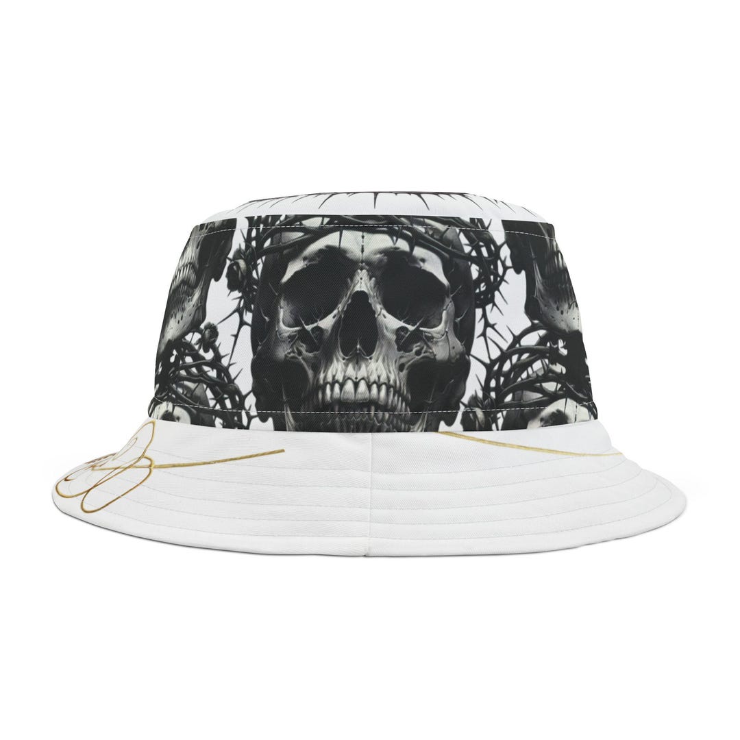 Fully Customizable, Christian Metal Skull Bucket Hat Fun Gift for Him ...
