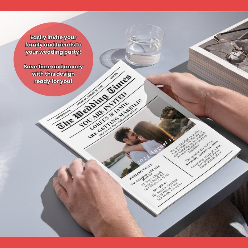 Editable Wedding Newspaper Invitation Template (digital Download) - Etsy