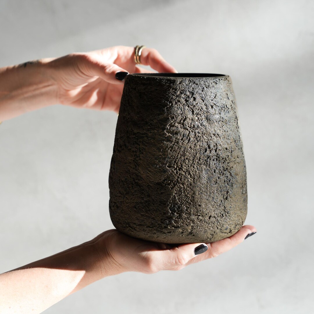 Large Pear Shaped Vase in Earthen Brown Concrete - Etsy