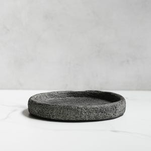 Round Tray in Textured Stone Grey Concrete - Etsy