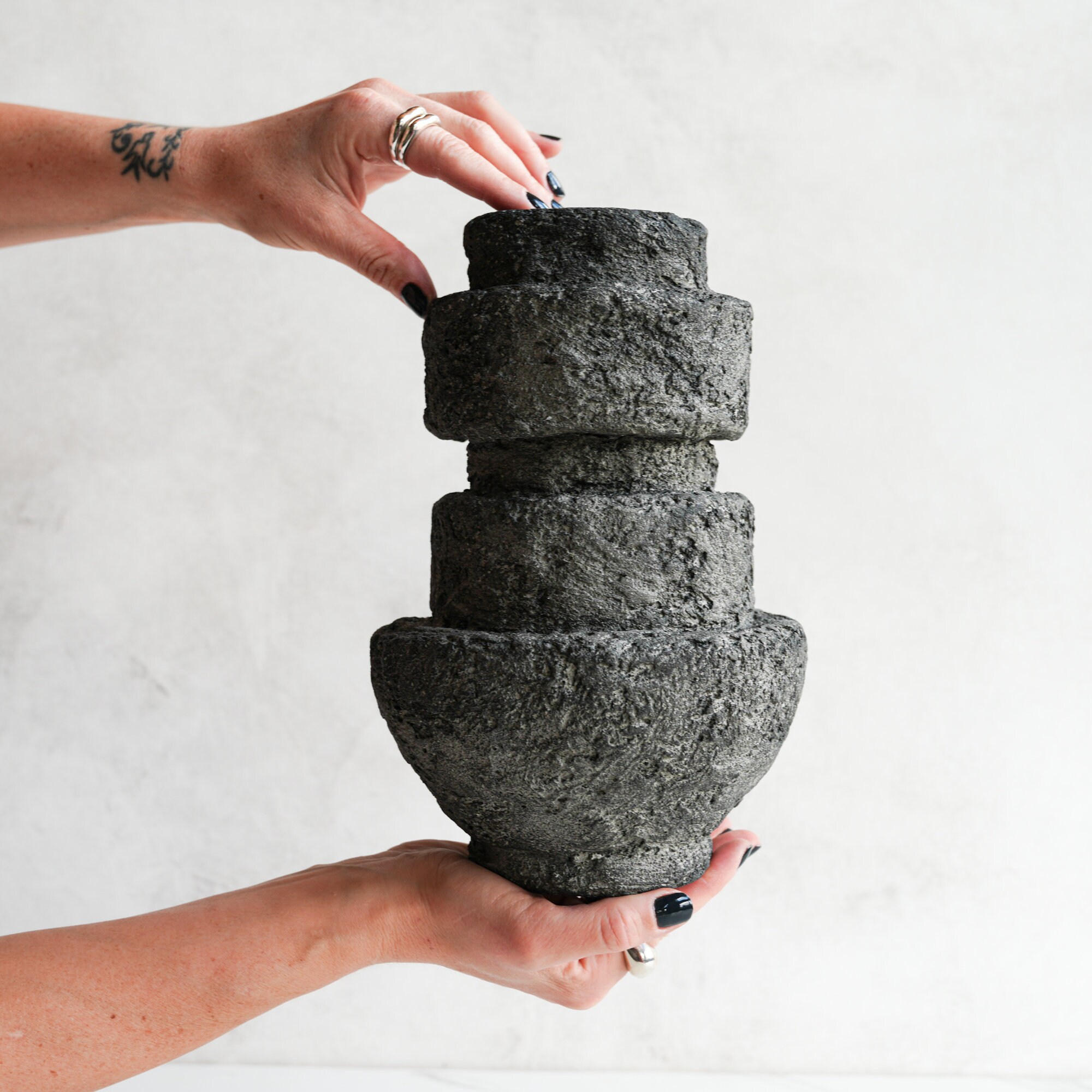 Closed Form Concrete Sculpture "dark Stone #002" - Etsy