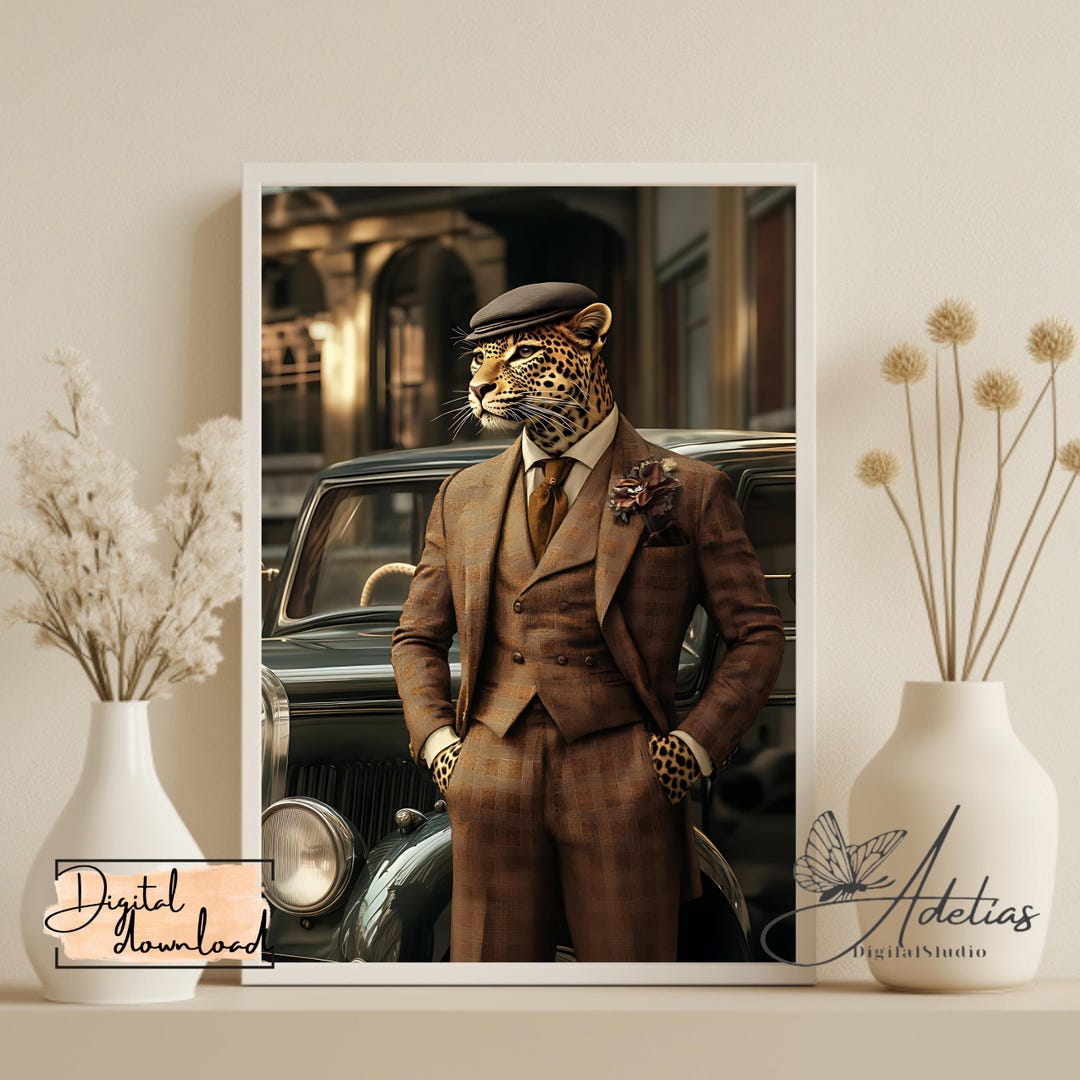 I’m a Boss Leopard Art Print, Vintage Style Animal Portrait ...