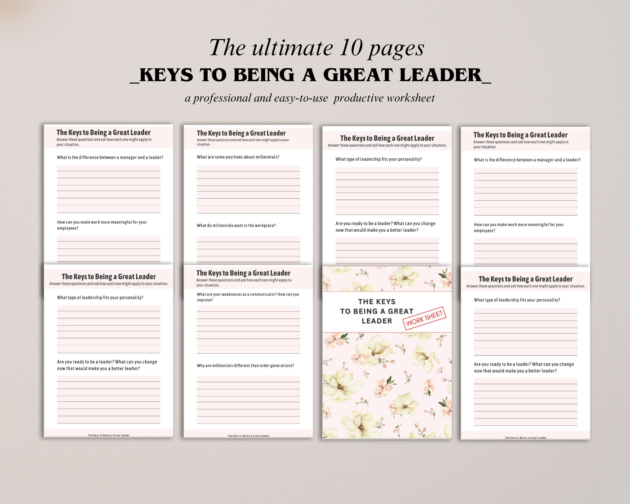 Leadership Skills Workbook, Management Training Sheets, Career ...