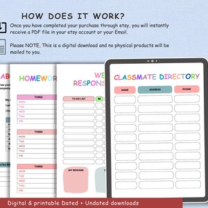 Colorful Homeschool Planner, Academic Weekly Organizer, Student Agenda ...