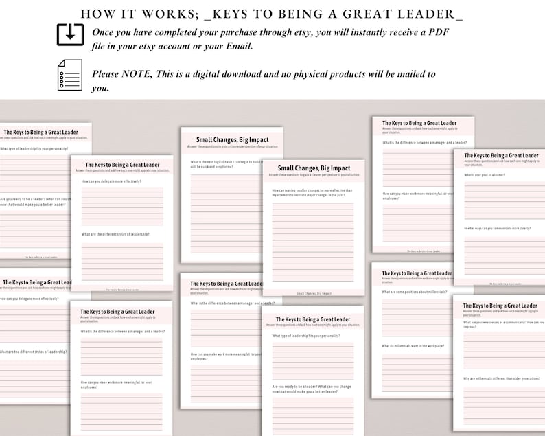 Leadership Skills Workbook, Management Training Sheets, Career ...