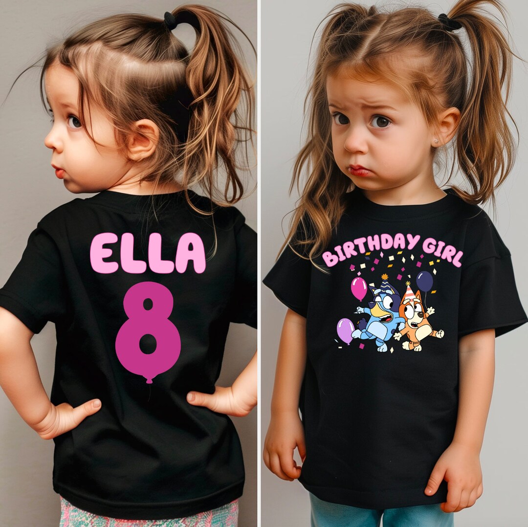 Blue Custom Birthday Shirt Birthday Girl & Boy Shirt Personalized ...