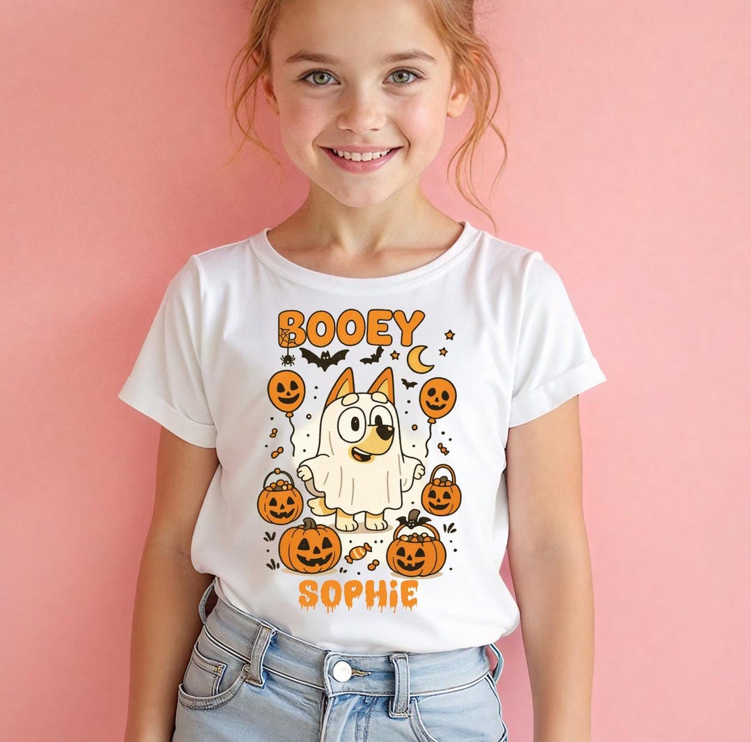 Blue Custom Booey Shirt Kids Custom Halloween Shirt Blue Dog Girl&boy ...