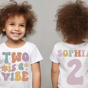 Two is a Vibe Shirt Custom 2nd Birthday Tee Birthday Girl Shirt 2nd ...
