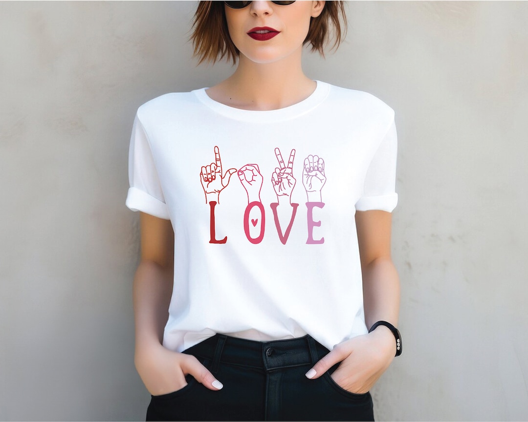 Love Shirt, Hand Signs, Retro ASL Shirt Graphic Love Tshirt Mens Womens ...
