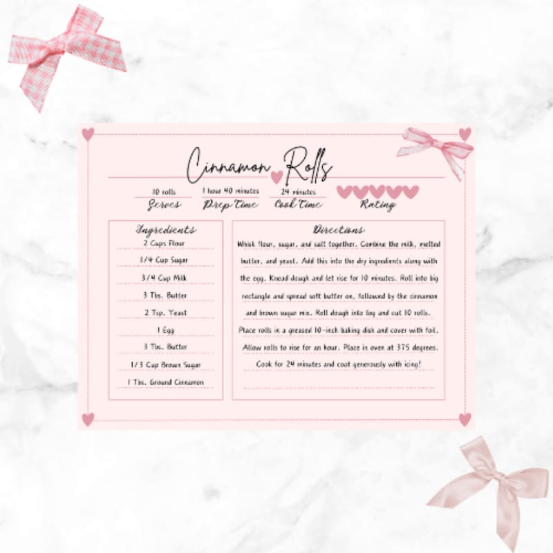 Cute Recipe Cards - Etsy