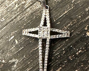 Diamond Cross Pendant, 18K Yellow Gold Channel Set Diamond Cross ...