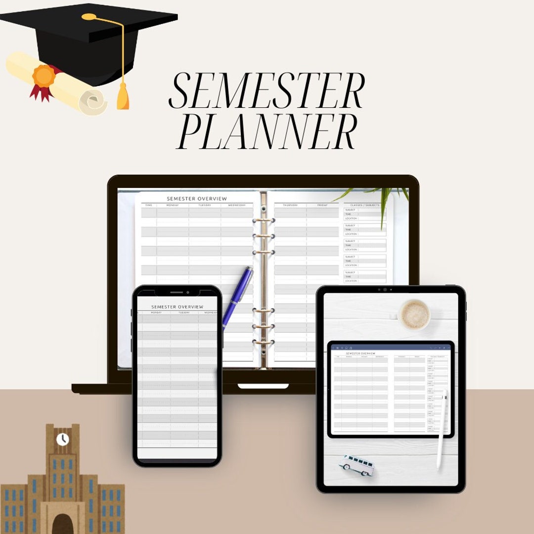 Semester Overview Template Organize Your Semester Track Assignments ...