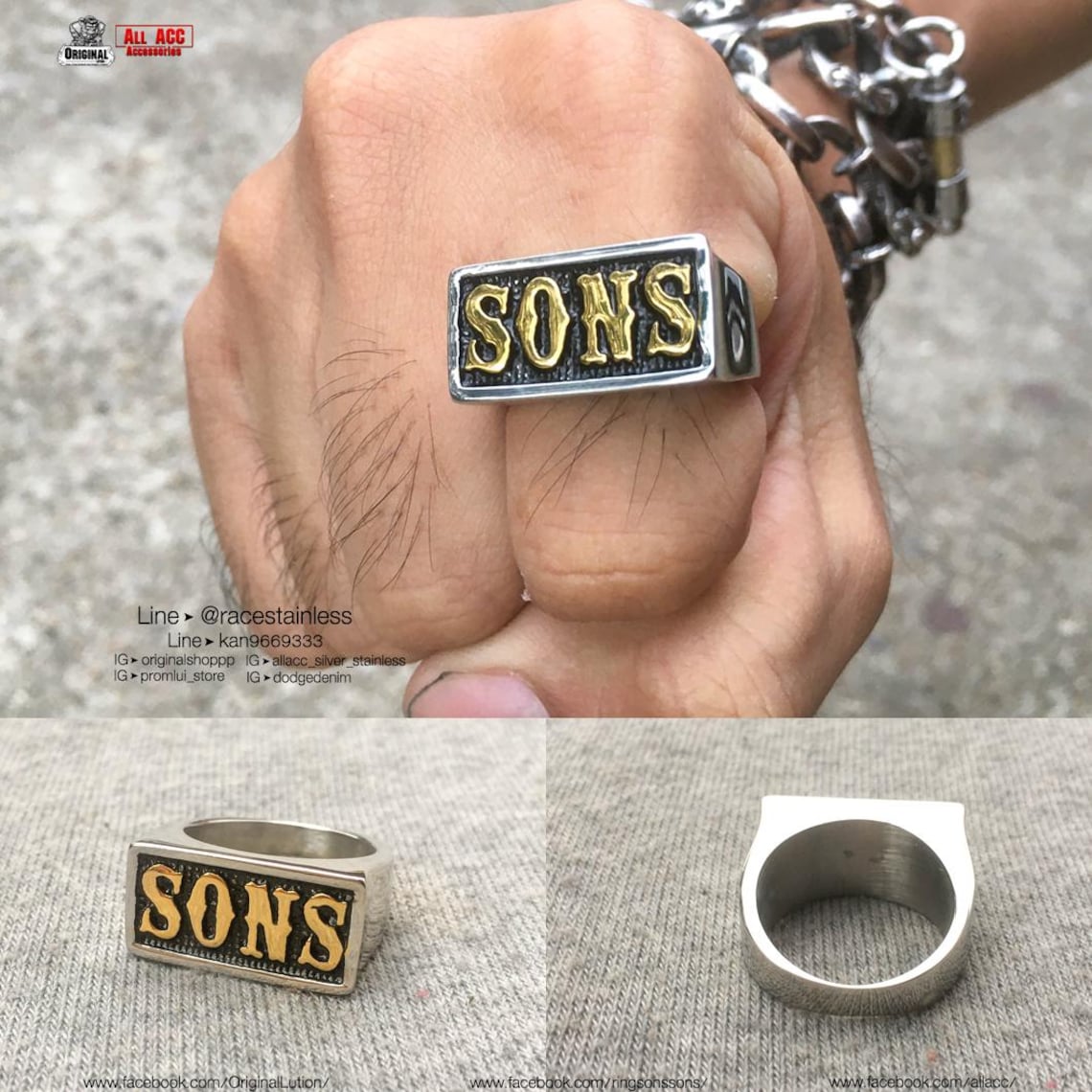 Ring Sons of Anarchy Ring Sons Gold Soa Mayans Son Stainless316l / Jax ...