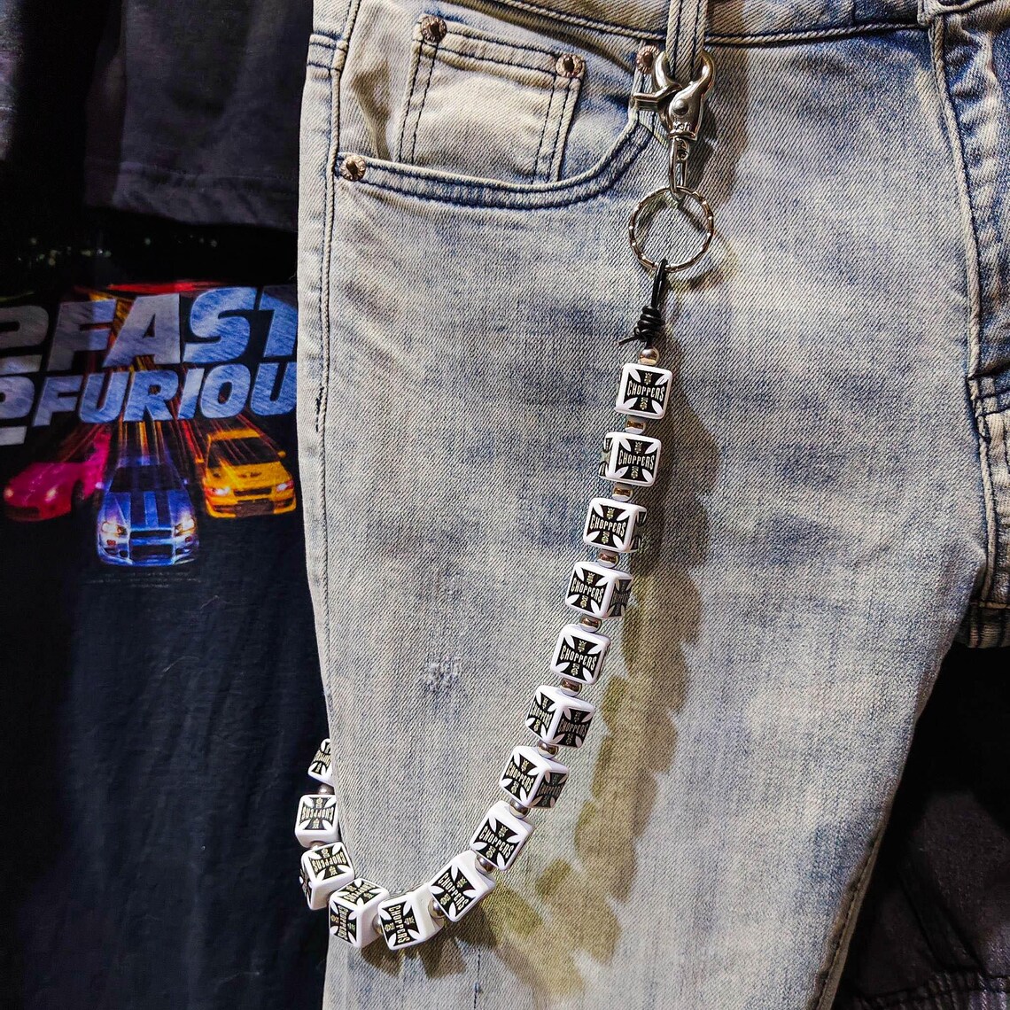 West Coast Choppers White Black / Harley Davidson Jeans Chain Wallet ...