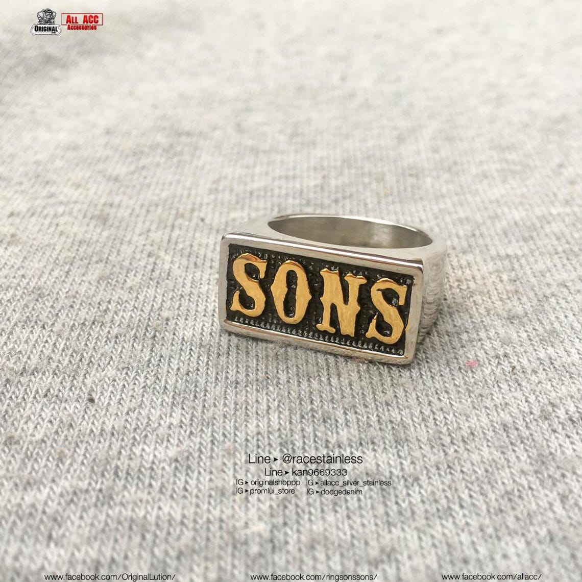 Ring Sons of Anarchy Ring Sons Gold Soa Mayans Son Stainless316l / Jax ...