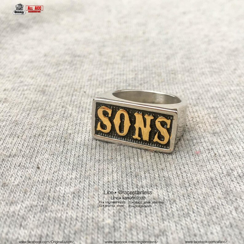 Ring Sons of Anarchy Ring Sons Gold Soa Mayans Son Stainless316l / Jax ...