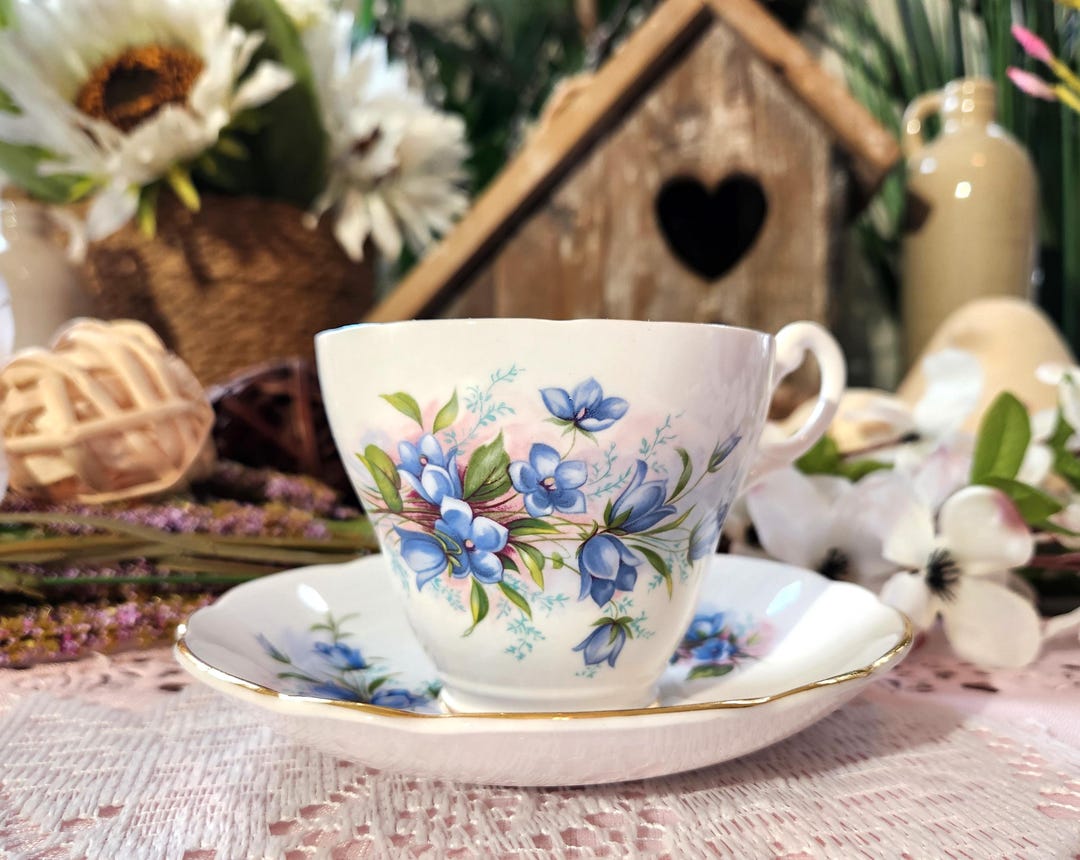 Royal Albert Blue Flower Teacup and Saucer – Made in England - Etsy