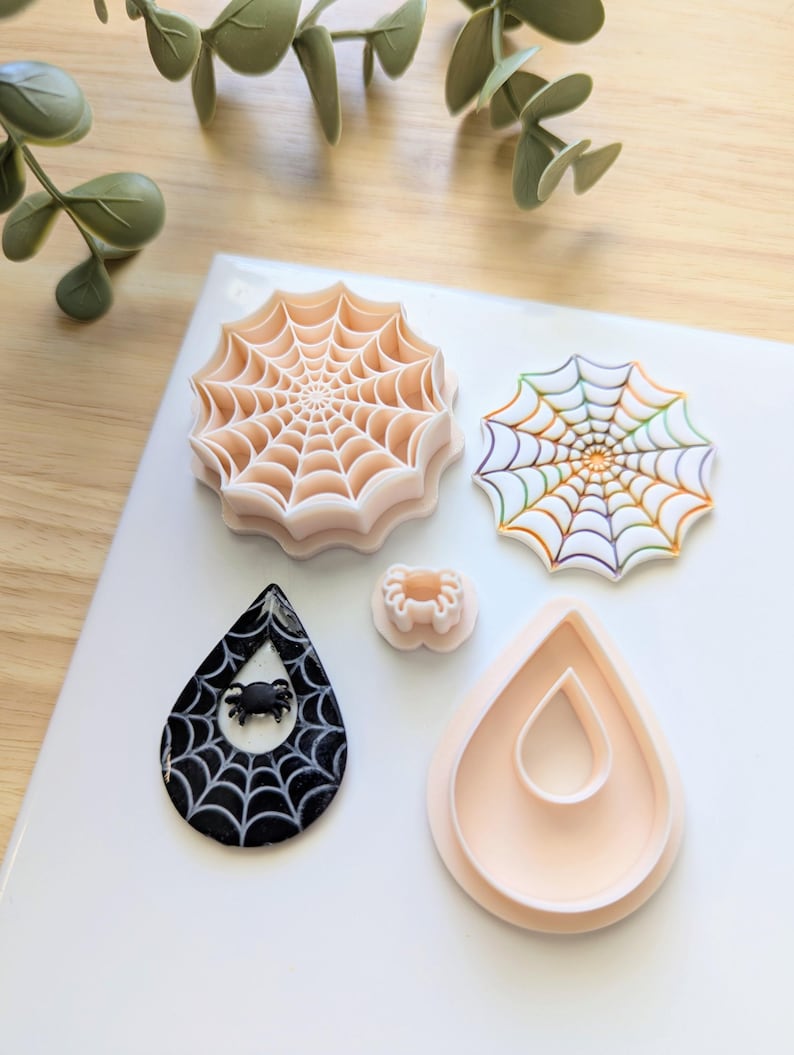 Halloween Polymer Clay Cutter Set: Ghost, Witch, Bats, Spiderweb - Etsy