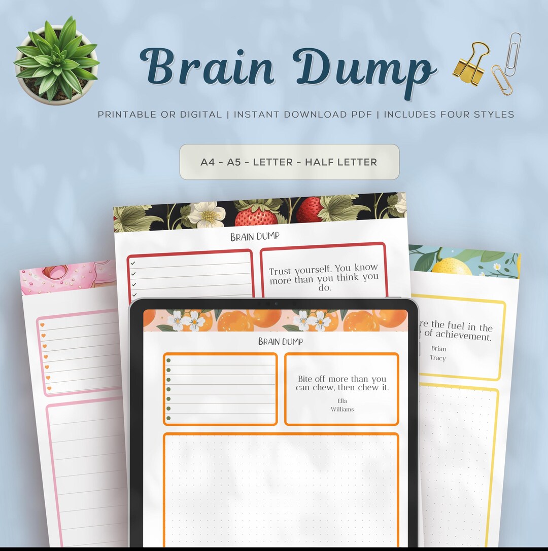 Brain Dump, Brain Dump Template, Brain Dump Planner, Landing Page, My ...