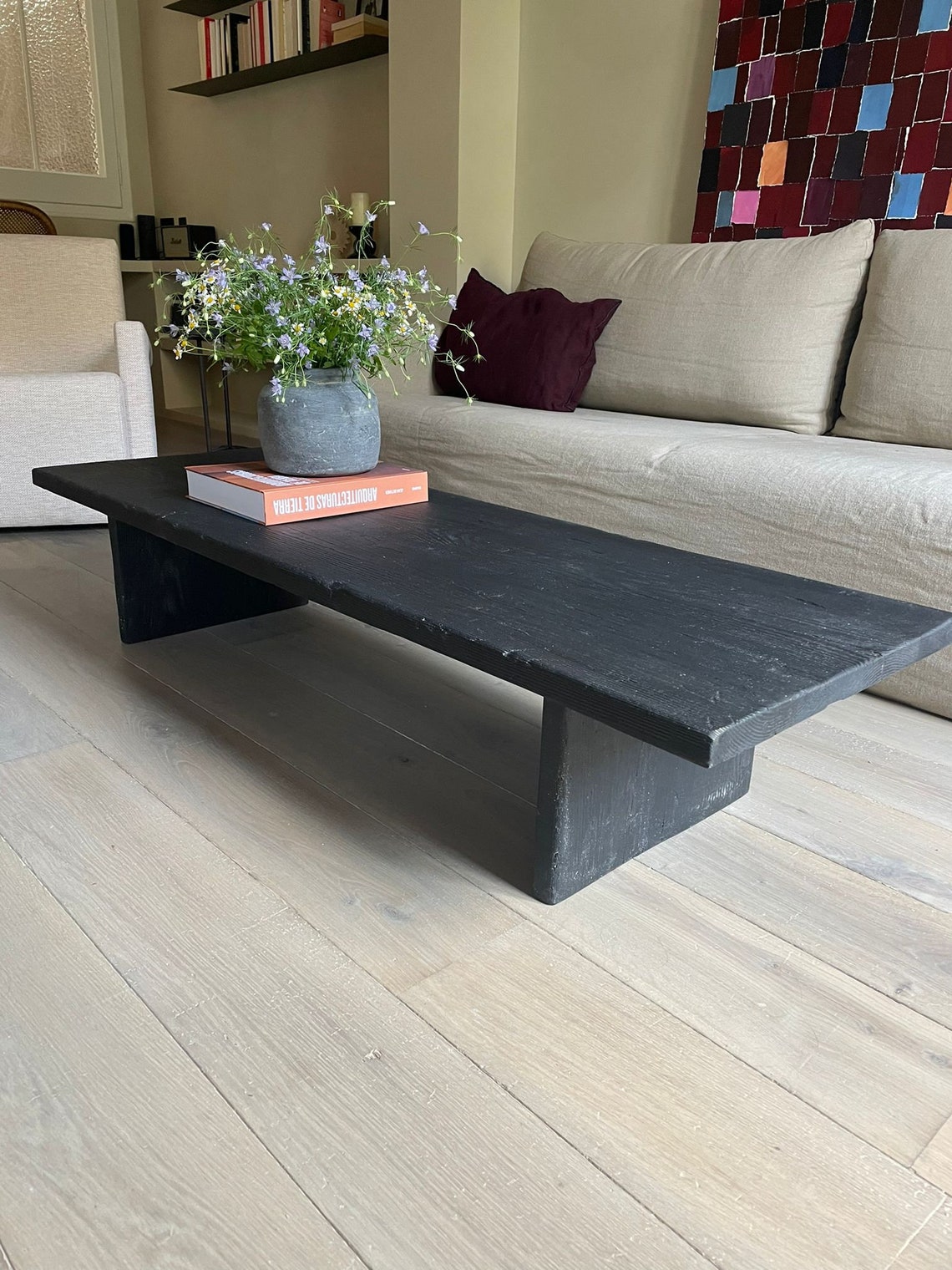 Rustic Coffee Table - Modern Form, Organic Material - Etsy
