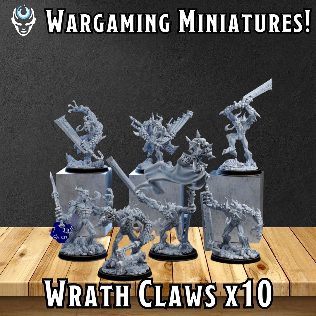 Wraith Claws X10 Resin 3D Printed Wargaming Model Bases Included sized ...