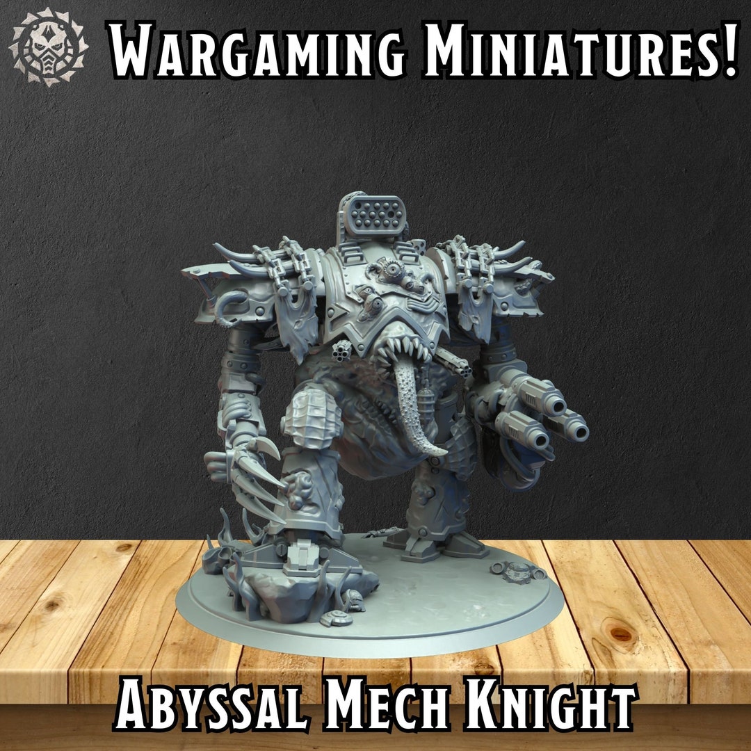 Abyssal Mech Knight Resin 3D Printed Wargaming Model Bases Included ...