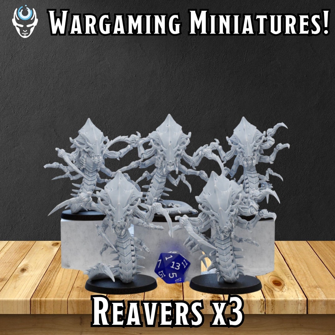 Reavers X3 Resin 3D Printed Wargaming Model Bases Included sized ...