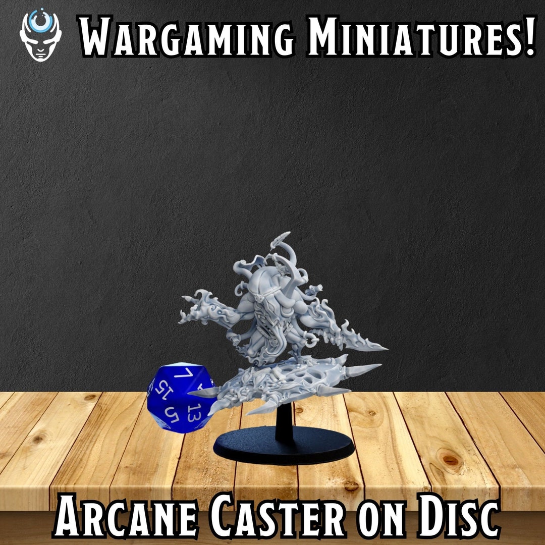 Arcane Caster on Disc Resin 3D Printed Wargaming Model Bases Included ...