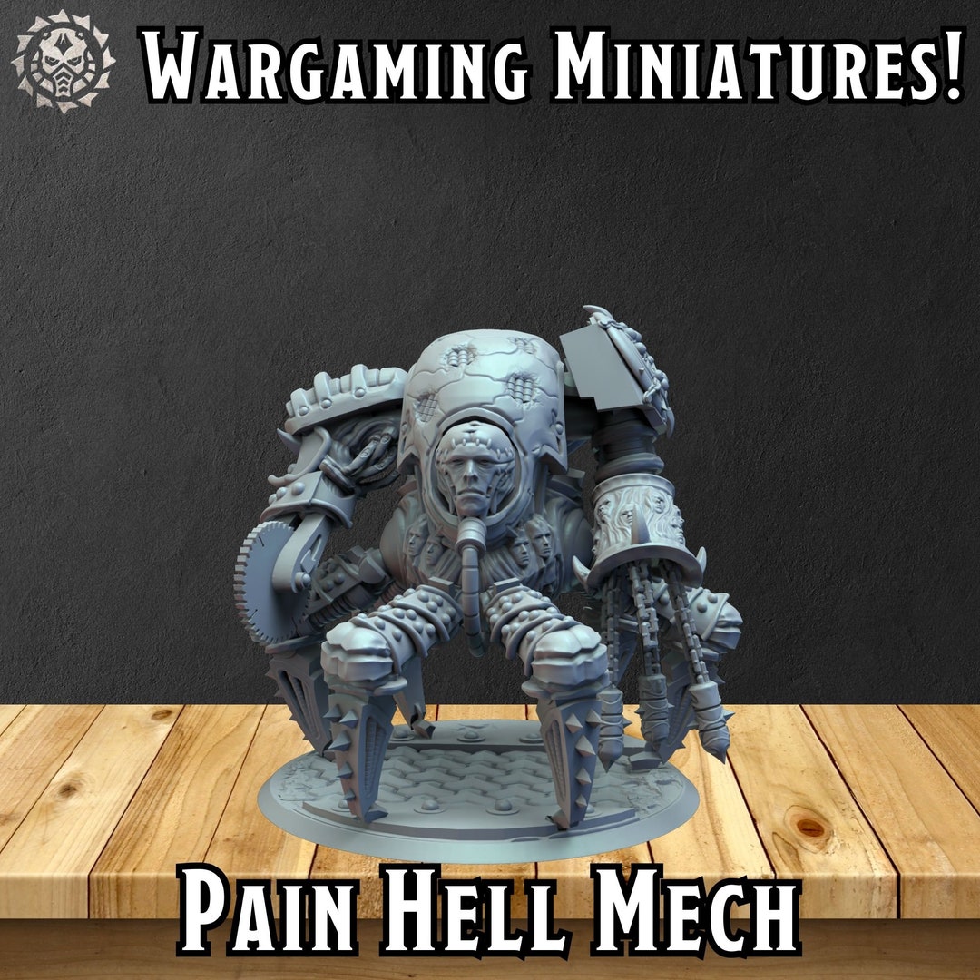 Pain Hellmech Resin 3D Printed Wargaming Model Bases Included sized Appropriately - Etsy