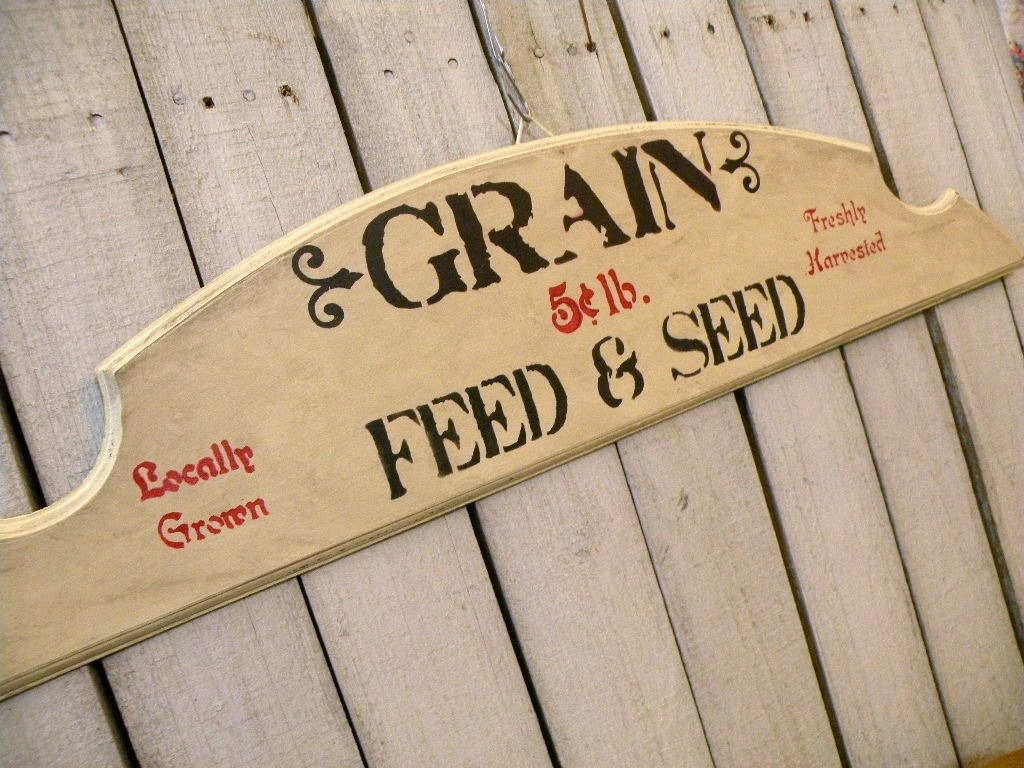 Prairie Farmhouse Distresssed Grain Feed and Seed Sign ECS RDT Fvgteam ...