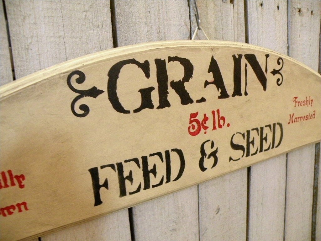 Prairie Farmhouse Distresssed Grain Feed and Seed Sign ECS RDT Fvgteam ...