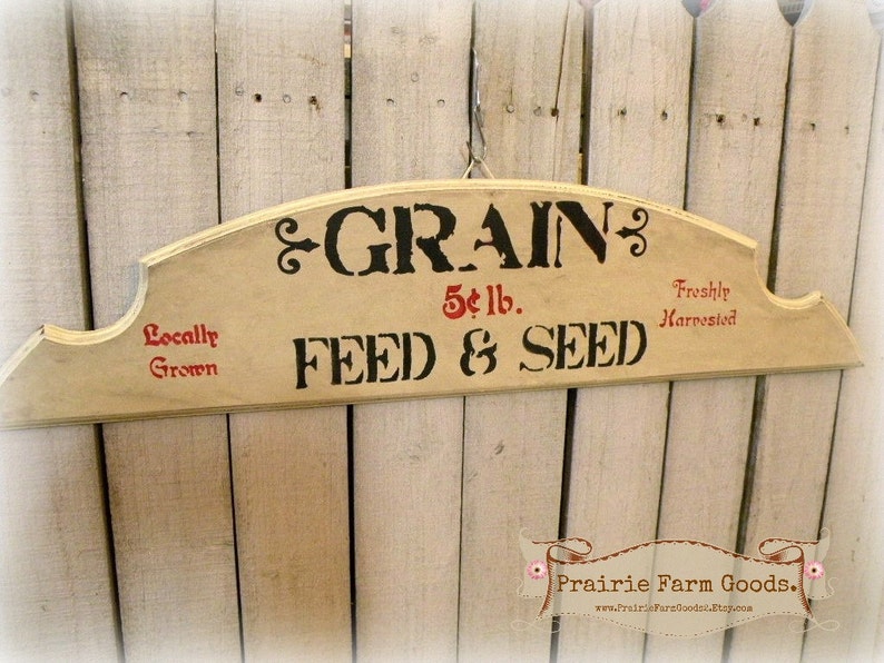 Prairie Farmhouse Distresssed Grain Feed and Seed Sign ECS RDT Fvgteam ...