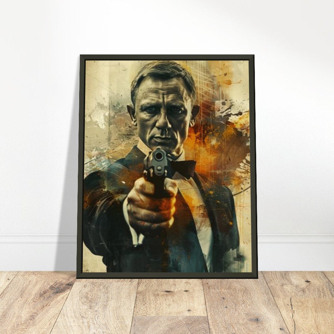 Premium Wall Art James Bond Print Movie Art Framed Art Print James Bond ...