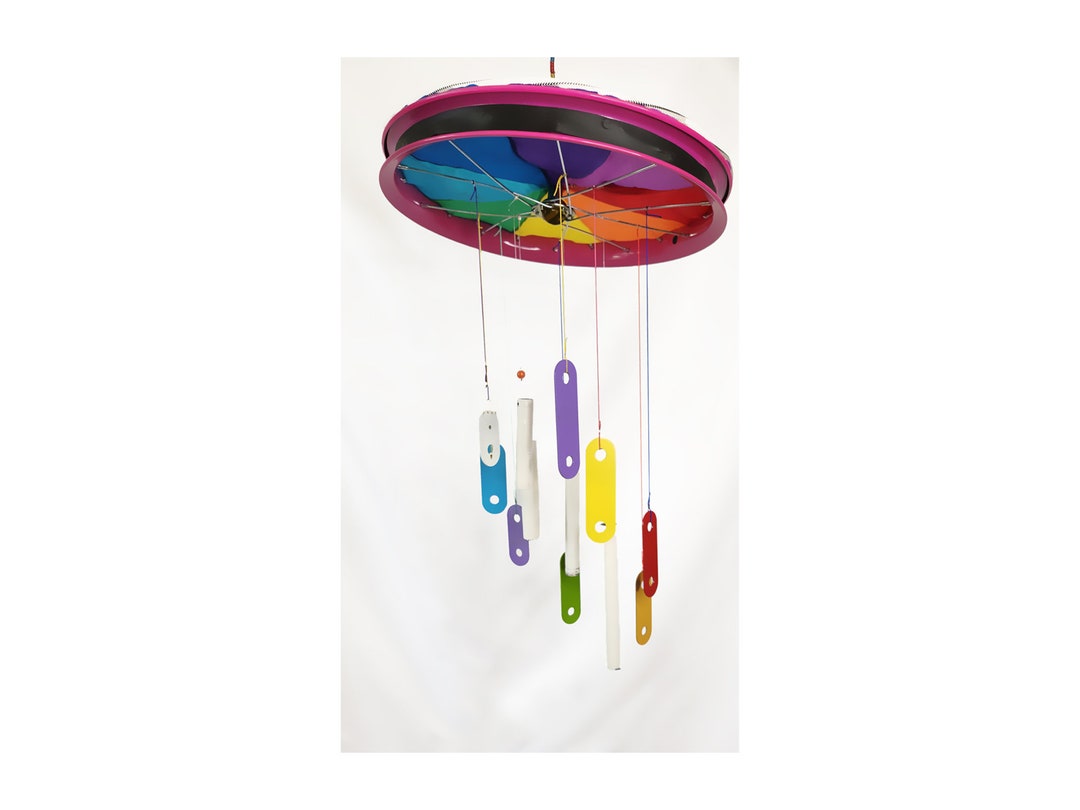 RAINBOW Wheel Colorful Wind Chime - Etsy