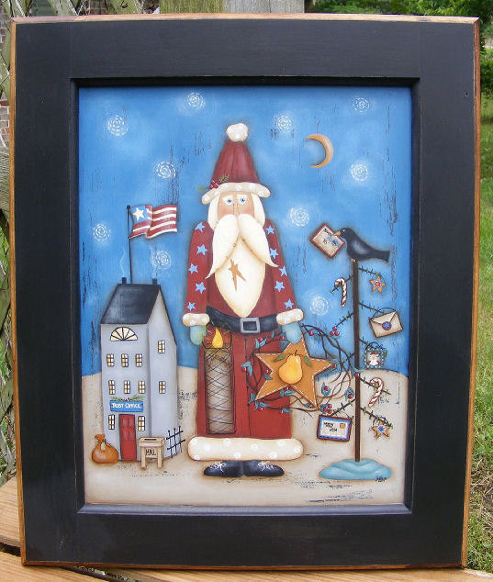 E Pattern Christmas Santa Mail Primitive Folk Art Instant Download ...