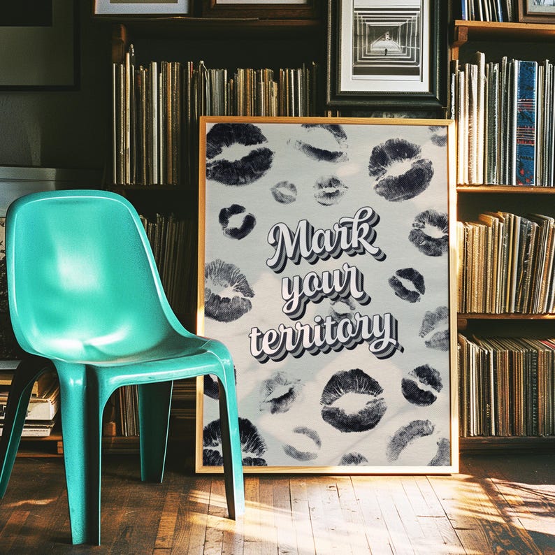 Mark Your Territory Sabrina Lyrics, Black Lipstick Lips, Retro Wallart ...