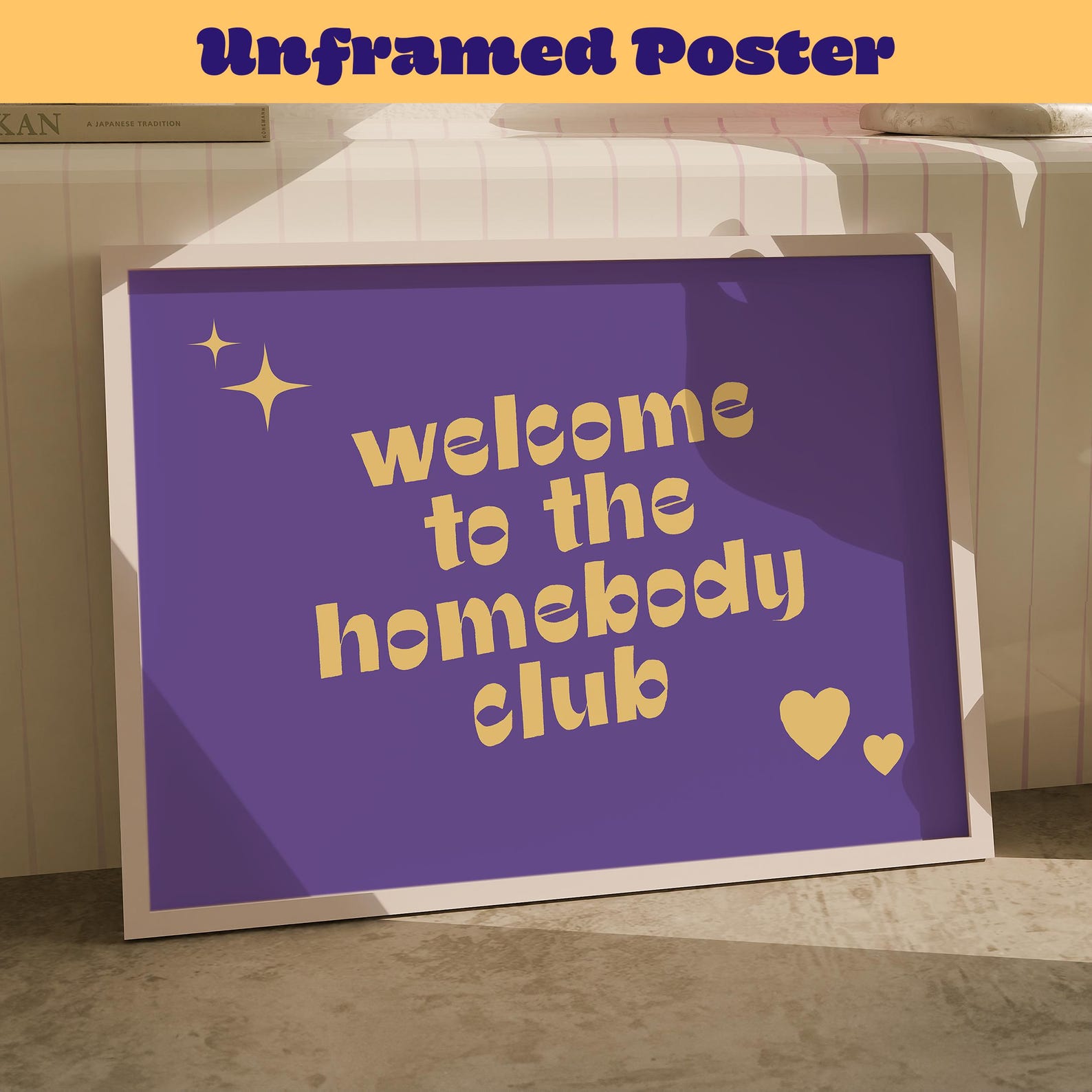 Homebody Club Purple Colored Print Introverts Posters Gaming Room Decor ...