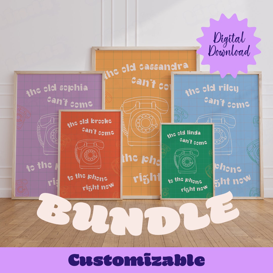 The Old Taylor Wallart Set of 5 Swiftie Posters, Custom Naming ...
