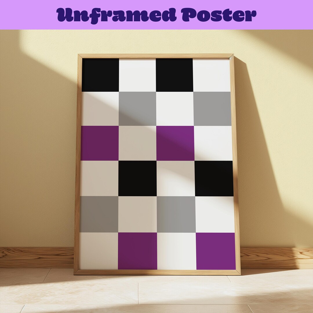 Subtle Asexual Pride Flag LGBTQIA+ Minimalistic Print Checked LGBTQ ...